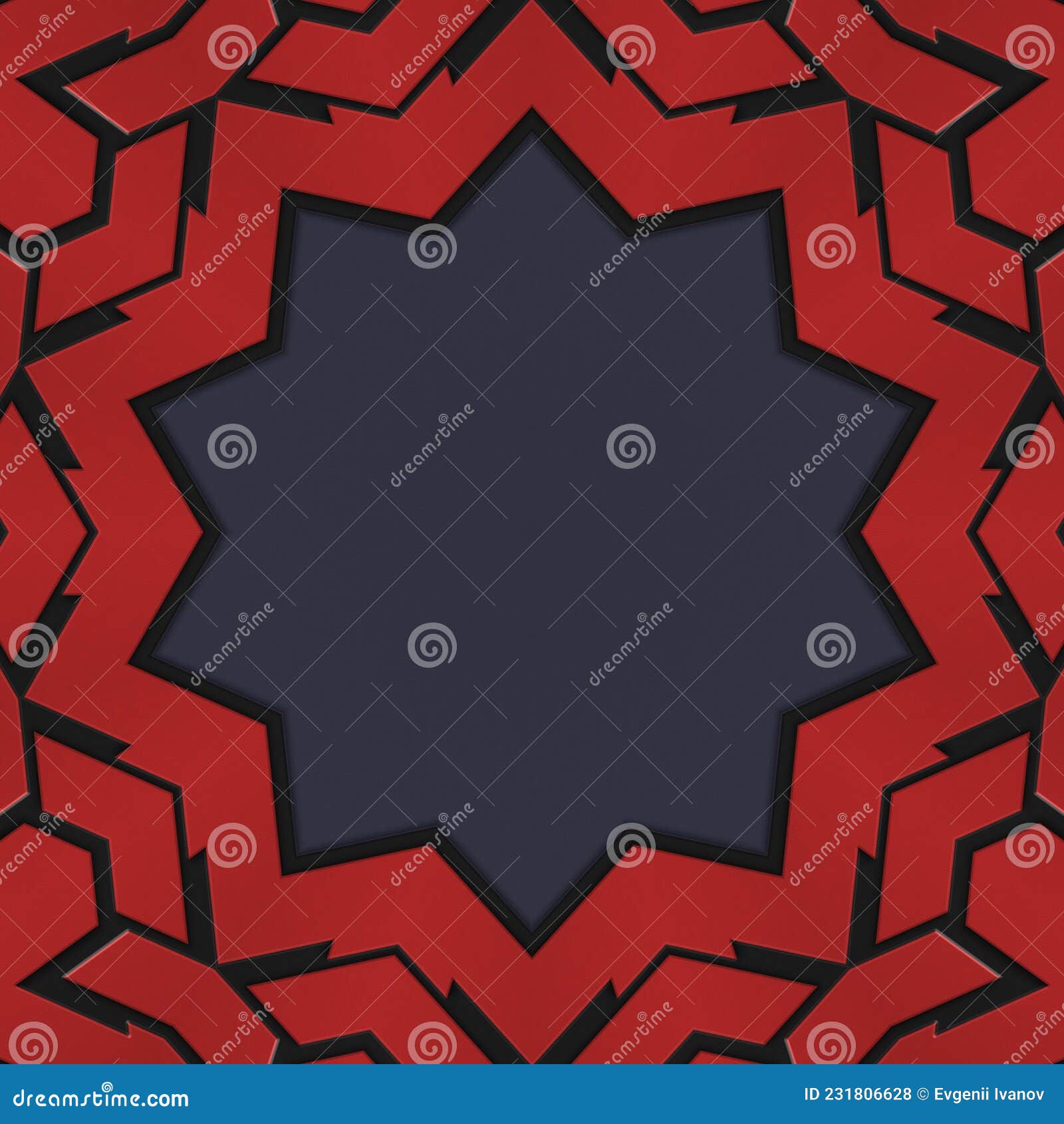 Geometric Pattern of Red Color, Scandinavian Celtic Style. Illustration ...