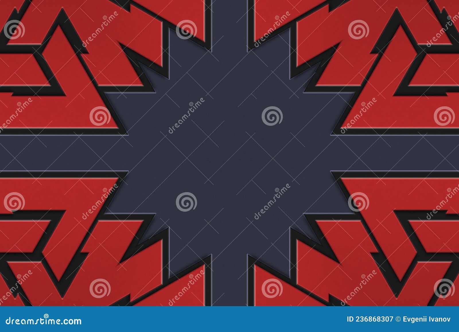 Geometric Pattern of Red Color, Scandinavian Celtic Style. Illustration ...
