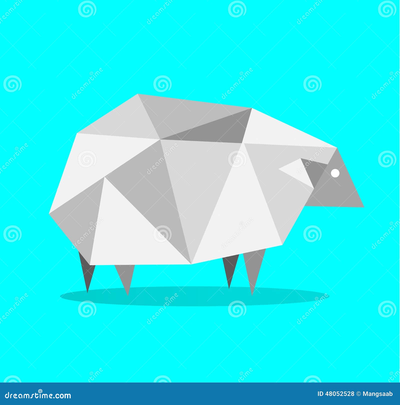 Geometric pattern sheep. stock vector. Illustration of china - 48052528