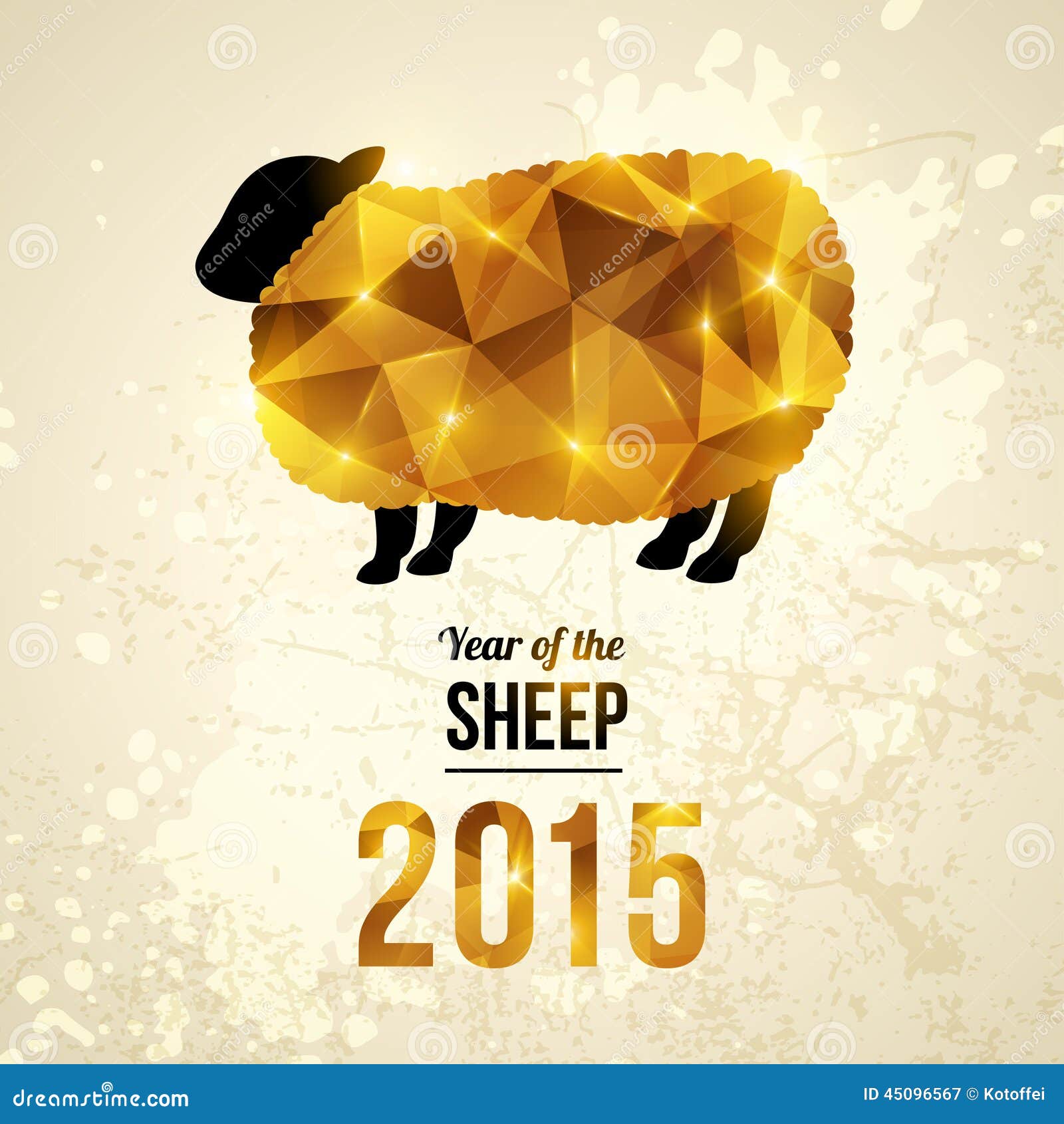 Geometric pattern sheep. stock vector. Illustration of happy - 45096567