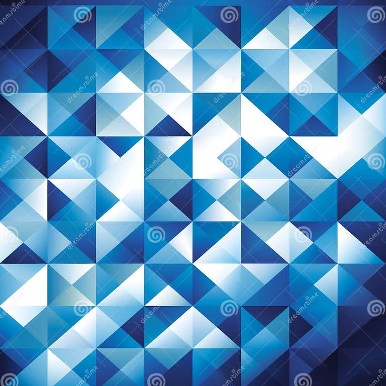 Geometric Pattern of Shimmering Pixel Triangles on Deep Blue Gradient ...