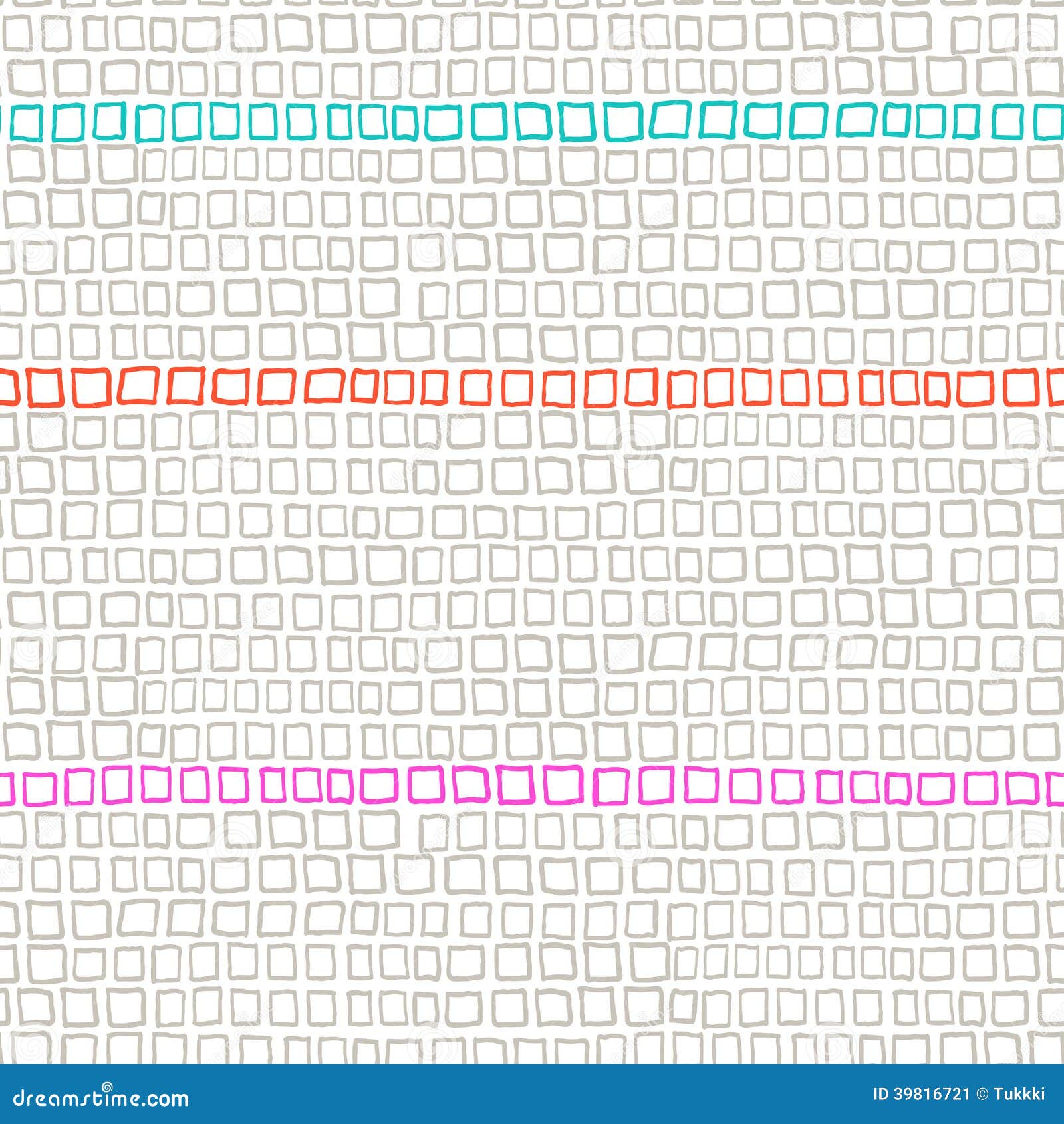 Geometric Pattern with Small Hand Drawn Squares Stock Vector ...