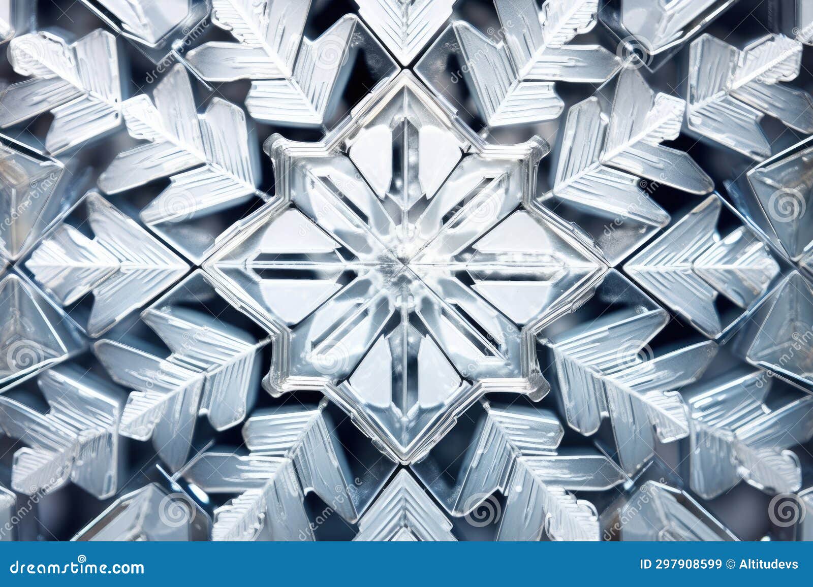 Geometric Pattern of a Snowflake Under the Microscope Stock Image ...