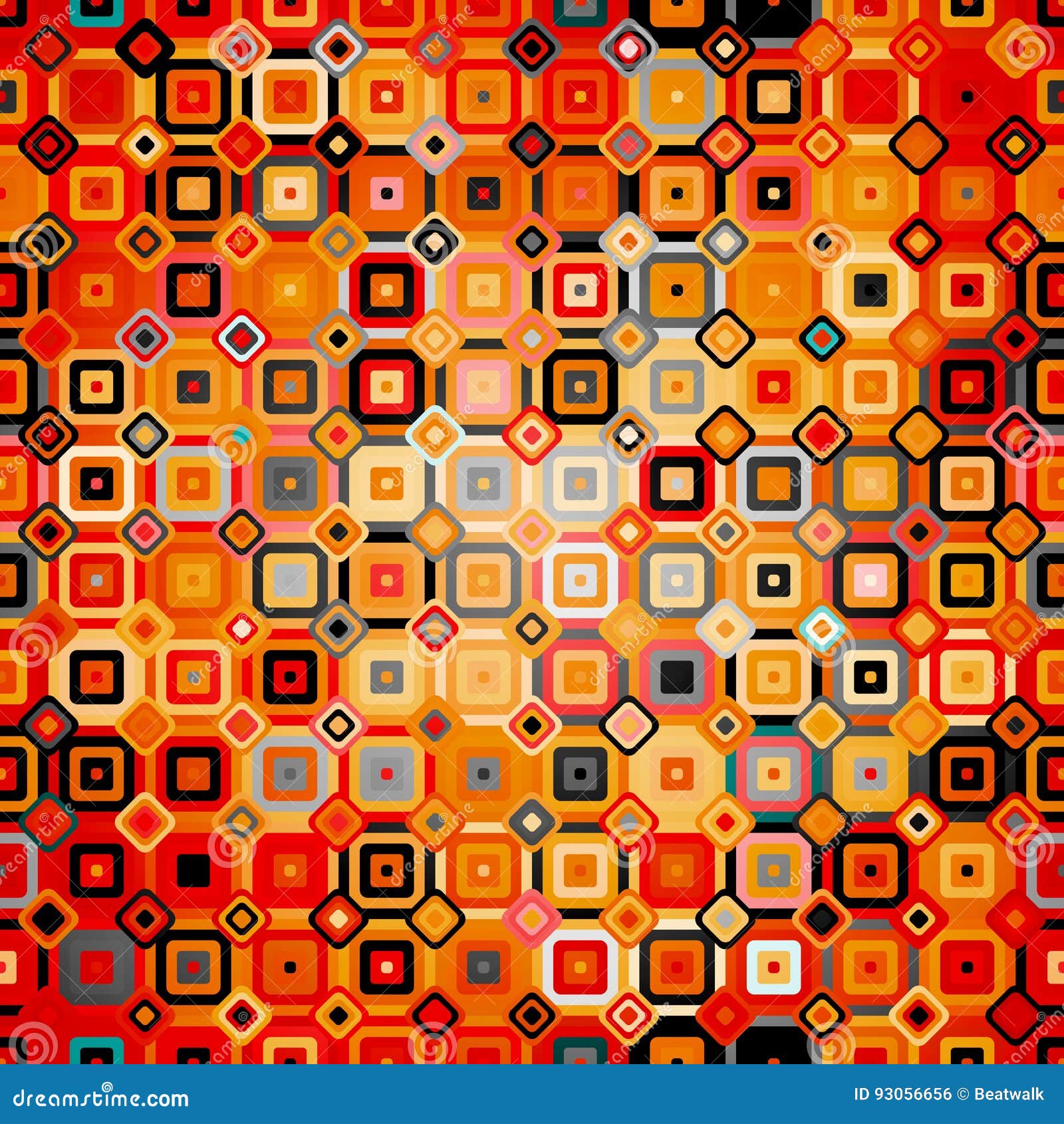 Geometric Pattern with Square in Disco Style Stock Vector ...