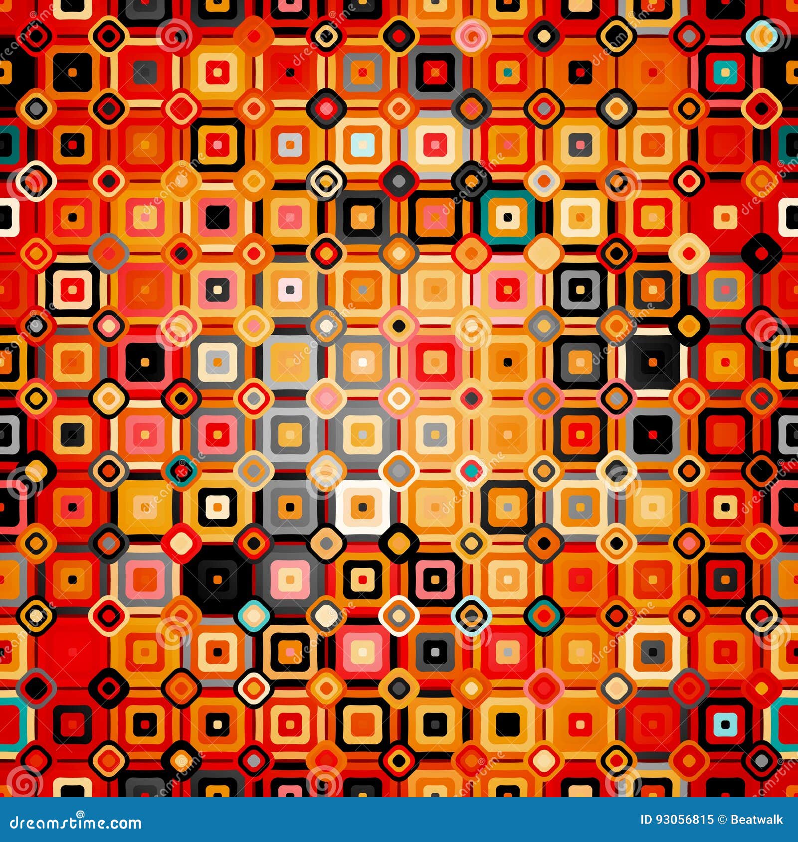 Geometric Pattern with Square in Disco Style Stock Vector ...