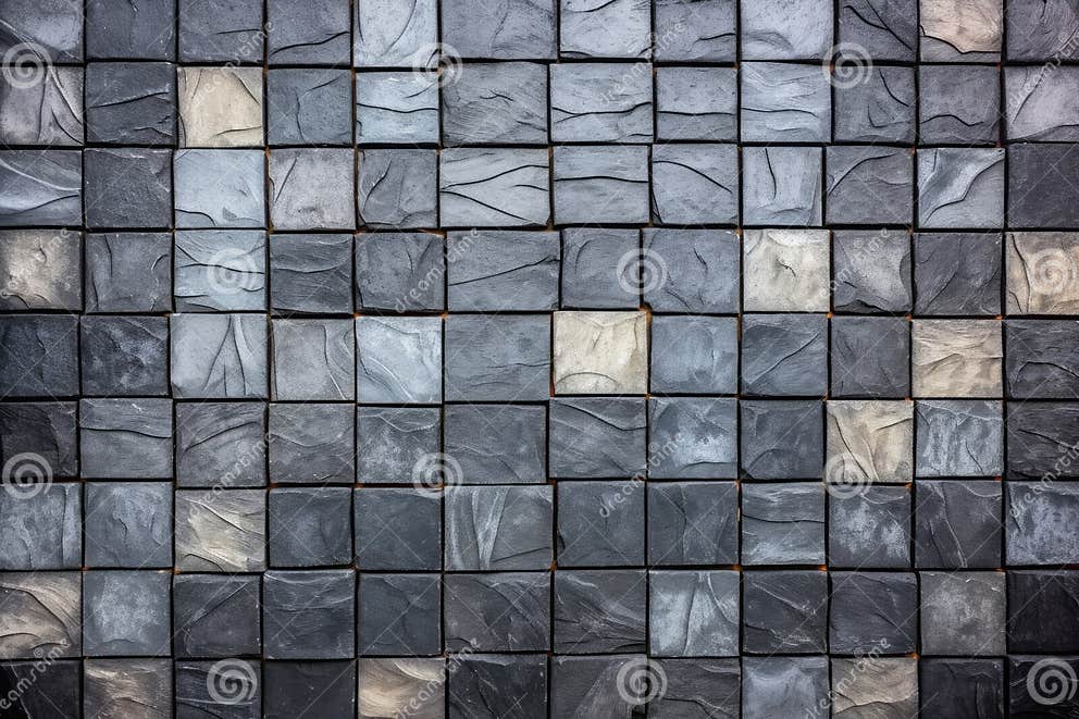 Geometric Pattern of Square Slate Tiles Stock Image - Image of wall ...