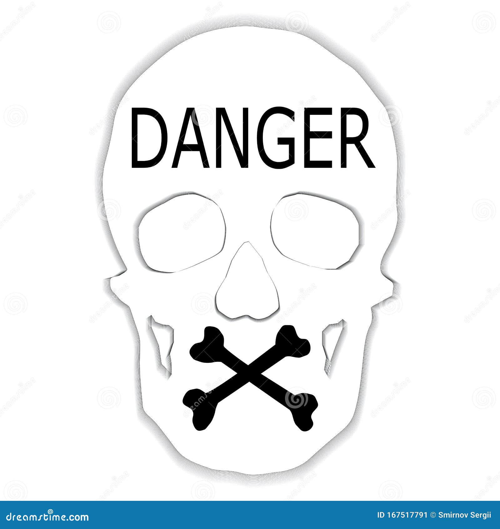 Human Remains of the Skeleton of the Skull Stock Illustration ...