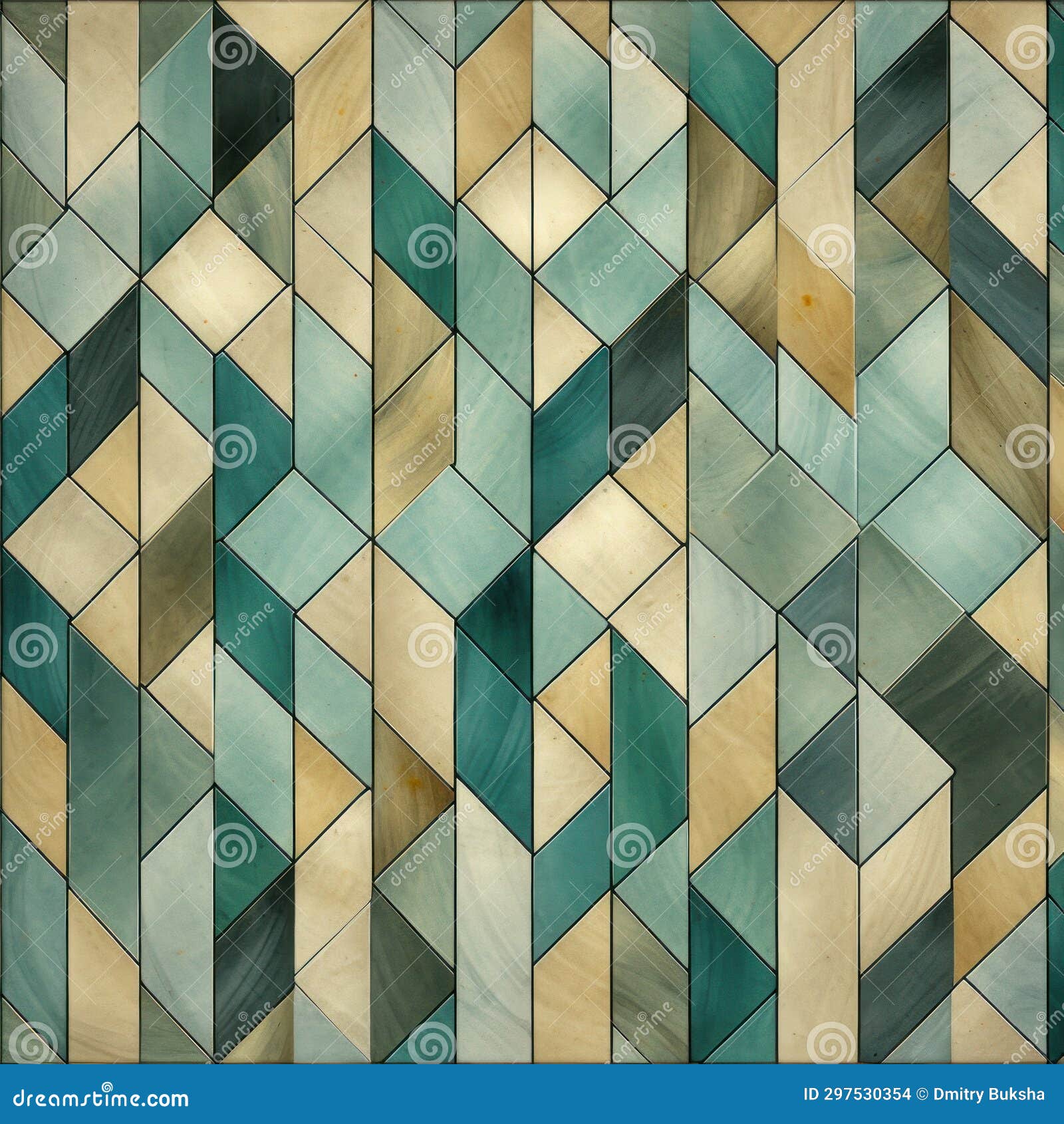 Geometric Pattern Tile, Greenish-blue Tones, Backdrop Stock Photo ...