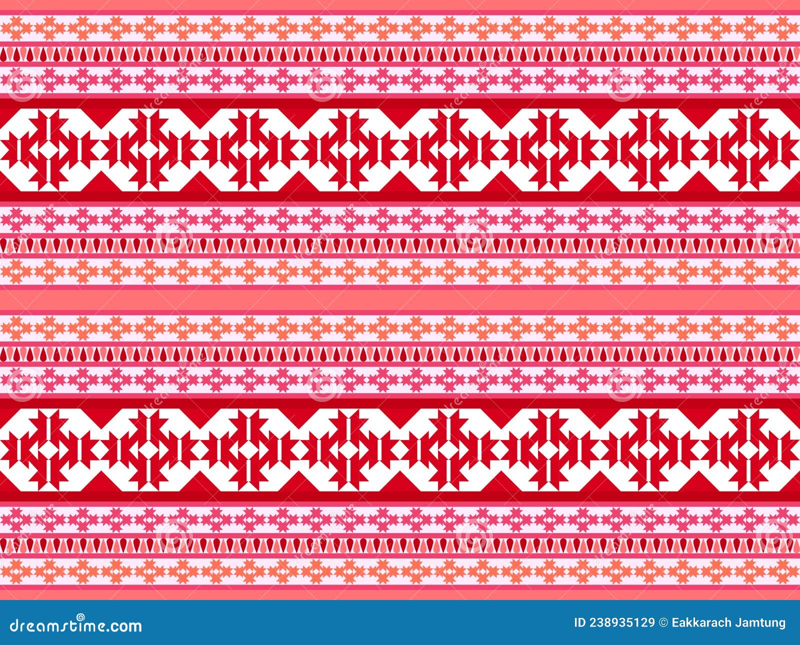 Geometric Pattern Border Seamless Pattern Illustration on Red ...