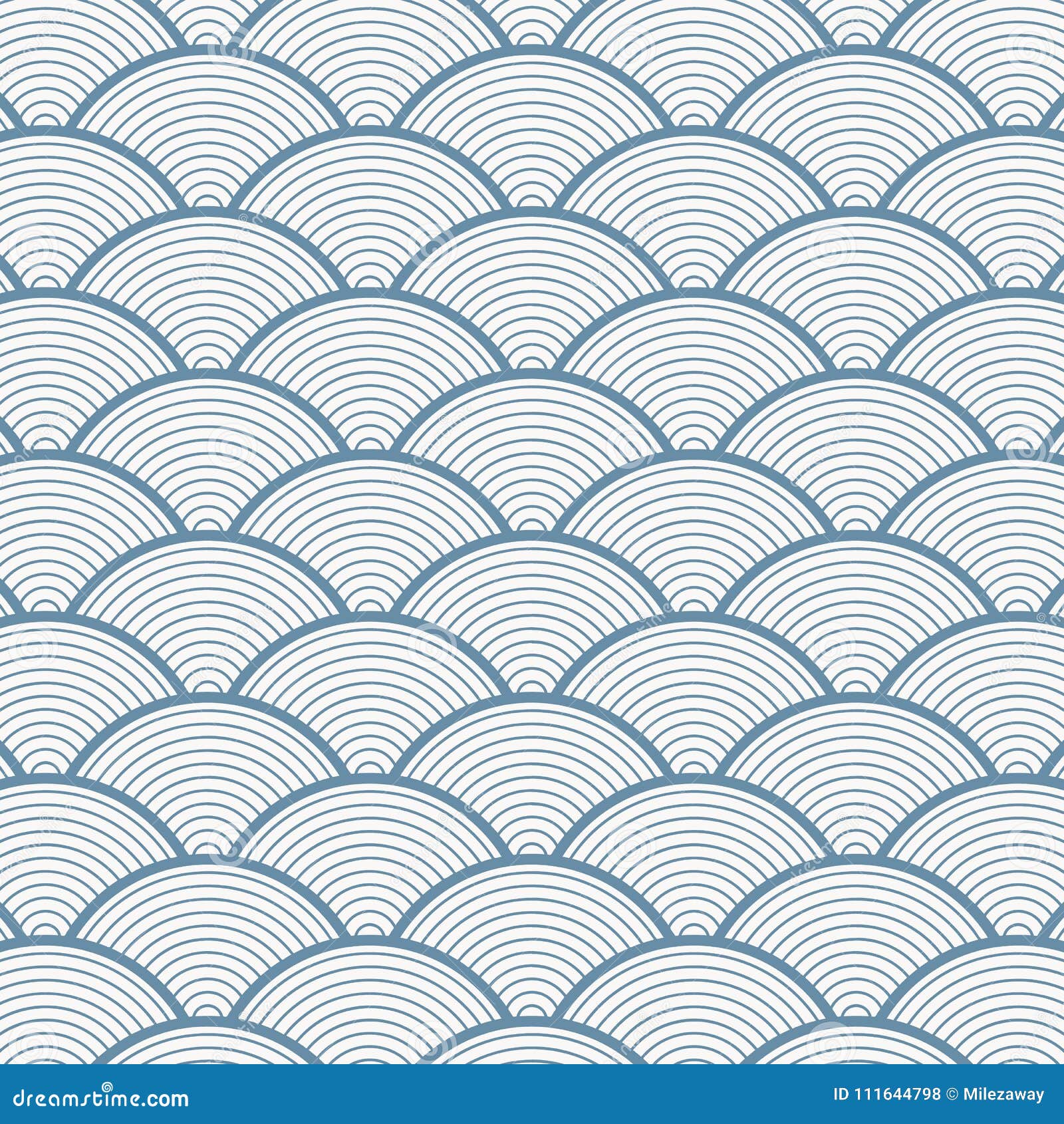 Geometric Pattern Vector in Japan Styles with Blue Sea Wave on Linear ...