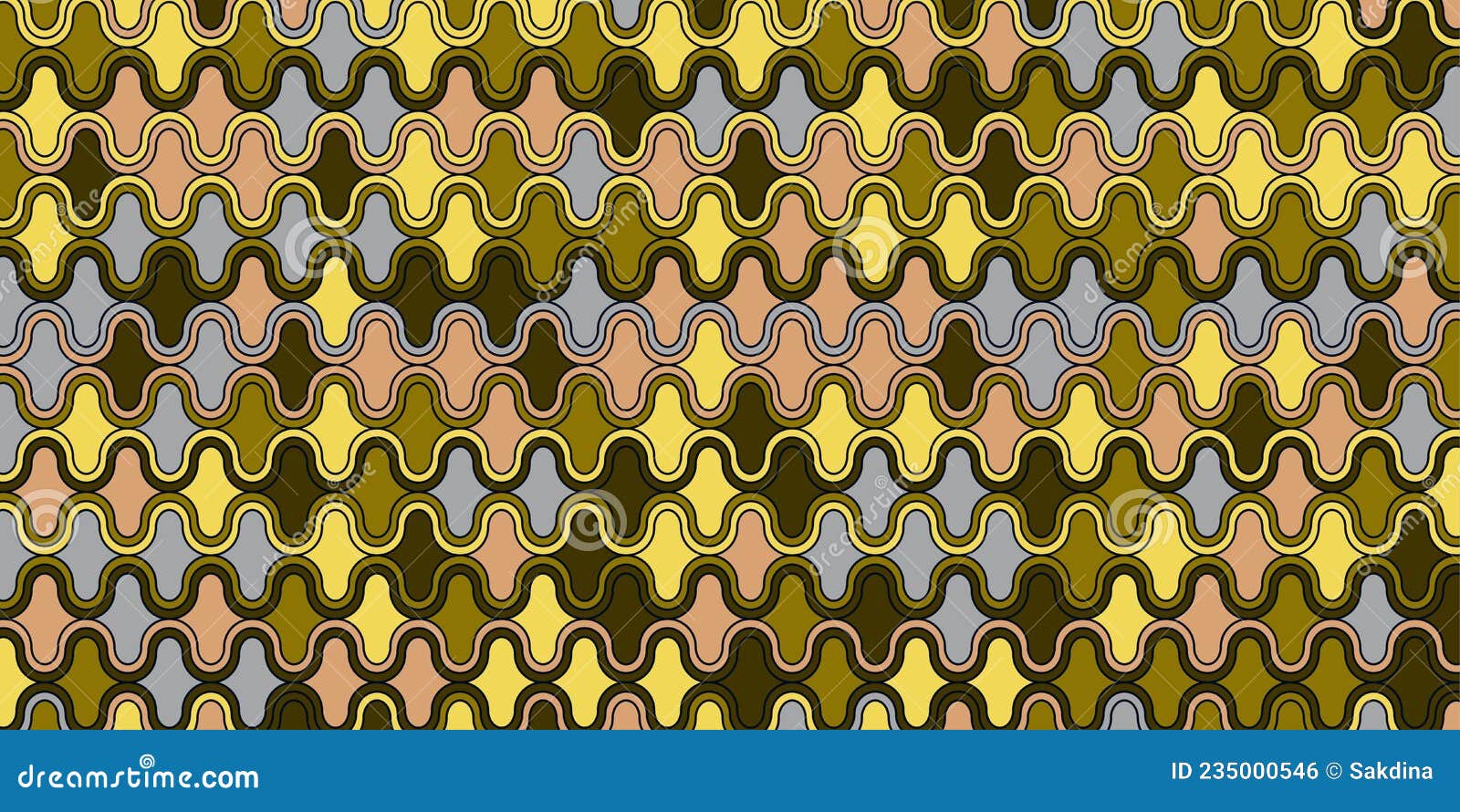 Geometric Pattern with Wave Curve Lines Retro Style Stock Vector ...