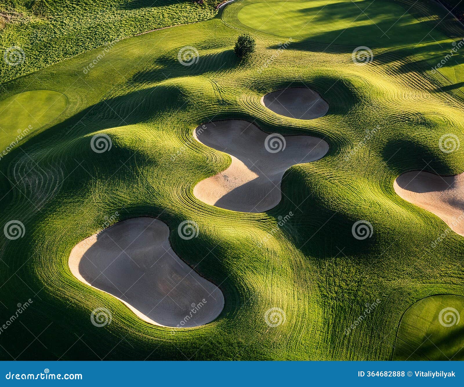 The Geometric Patterns Of A Golf Course Bunkers Seen From Above ...