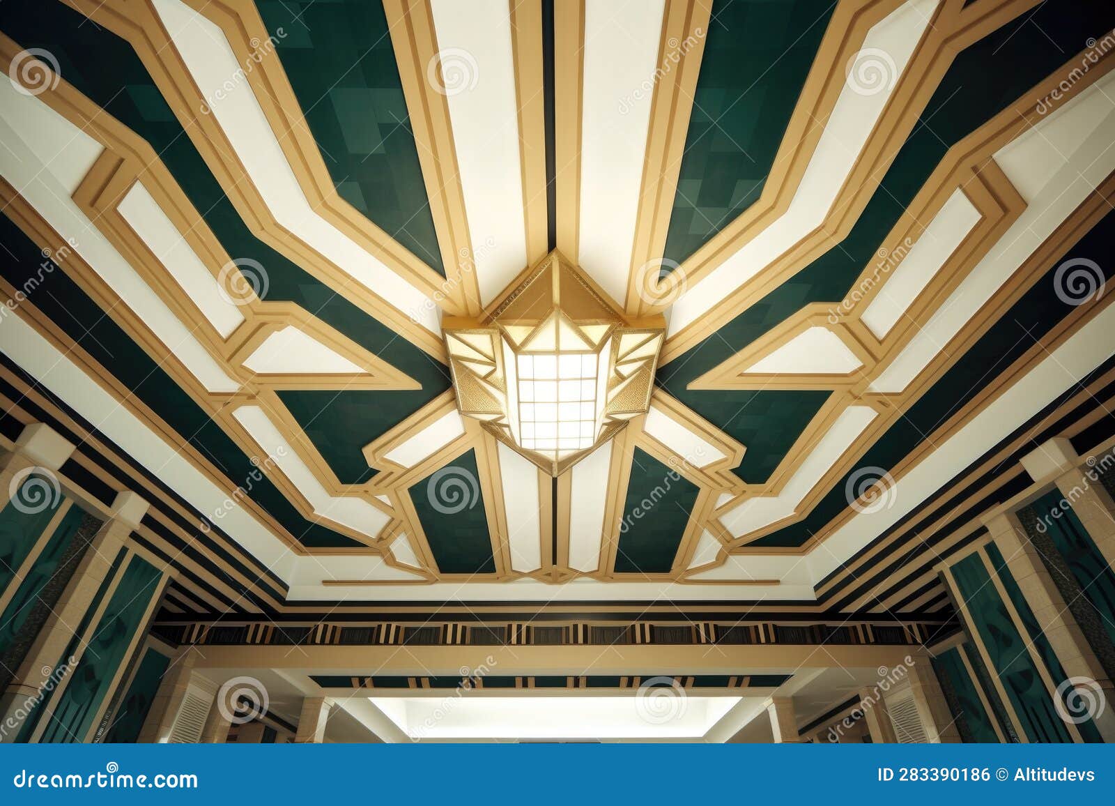 Geometric Patterns on a Modern Ceiling Design Stock Illustration ...