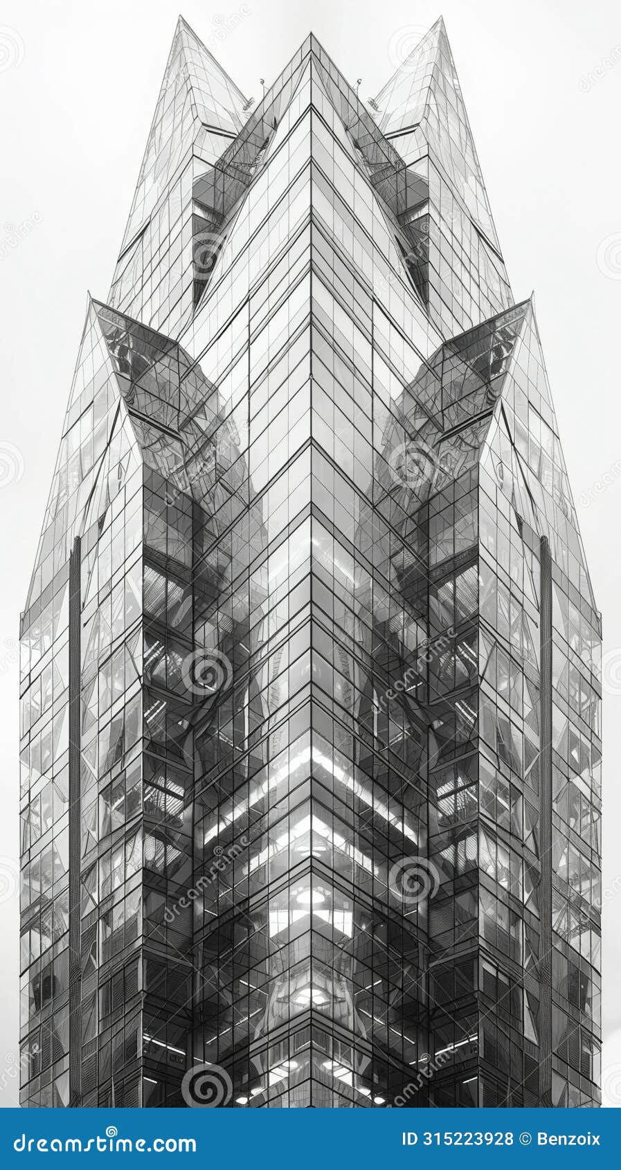 The Geometric Patterns of a Modern Skyscrapers Facade Stock Photo ...