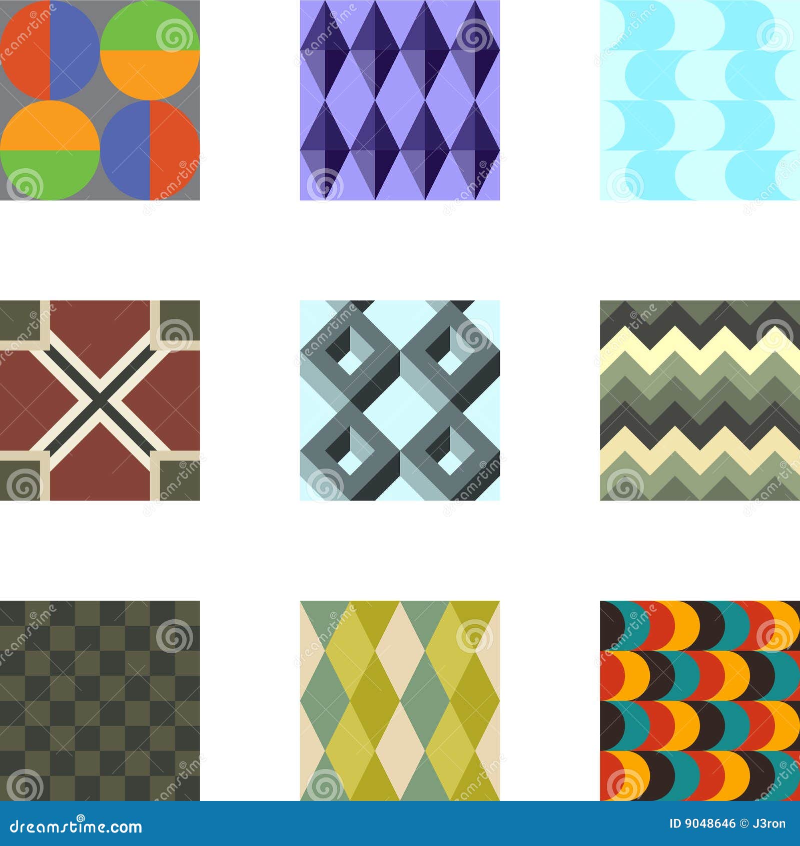 Geometric Patterns Set 3 stock vector. Illustration of tileable - 9048646