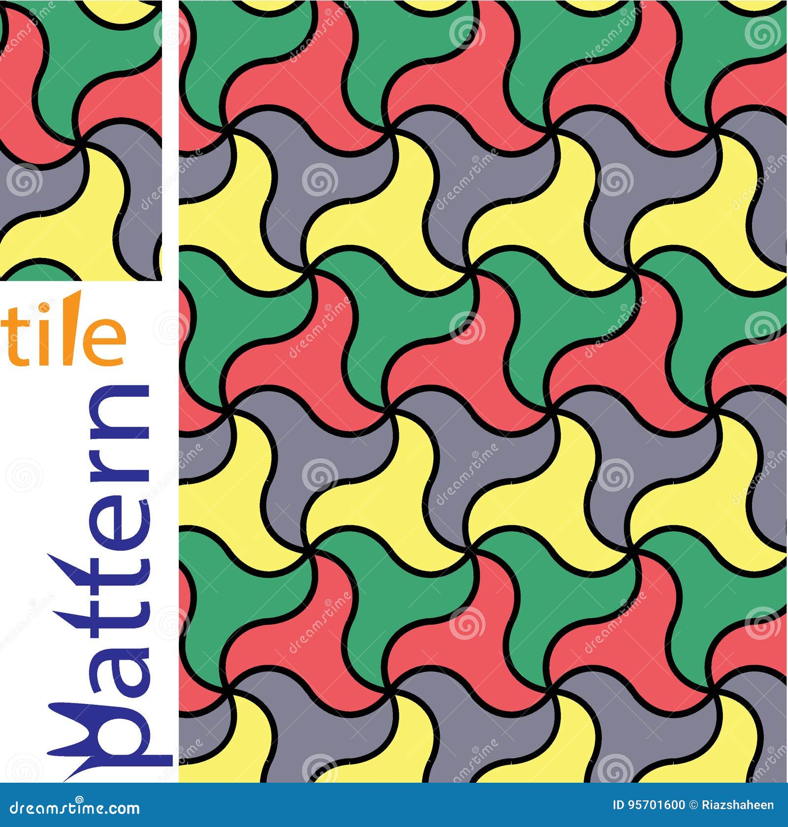 Geometric Patterns Using Circles of Different Sizes, Interlaced Stock ...