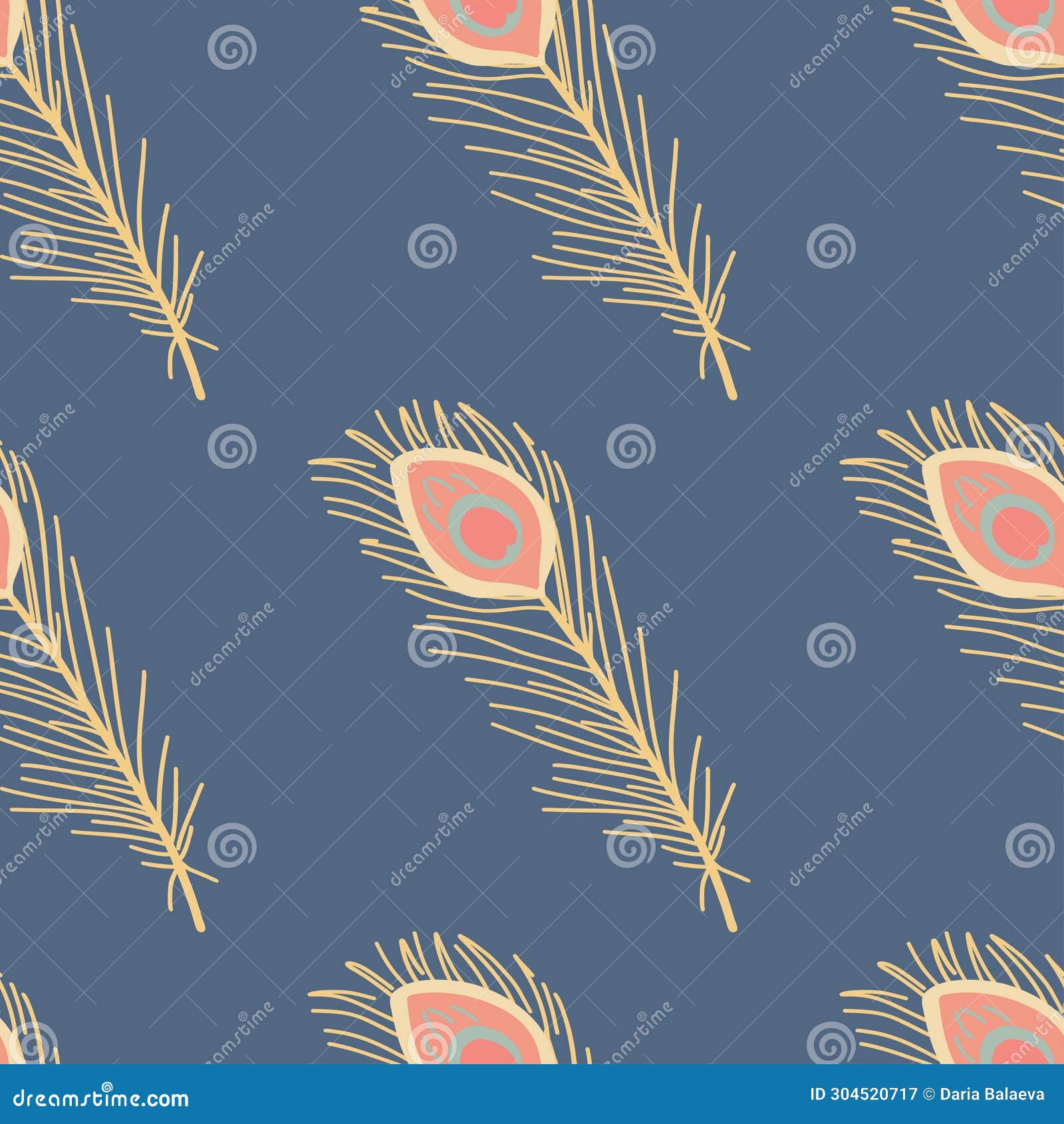Geometric Peacock Flat Design Seamless Pattern Stock Vector ...
