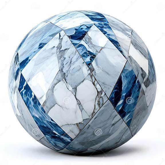 Geometric Pebble with Angular Edges Featuring a Marbled Patten Stock ...