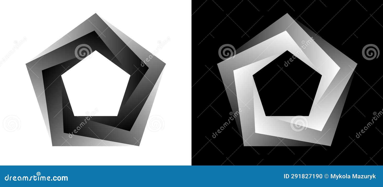 Geometric Pentagon Shape As Modern Design Element or Icon. Dark Shape ...