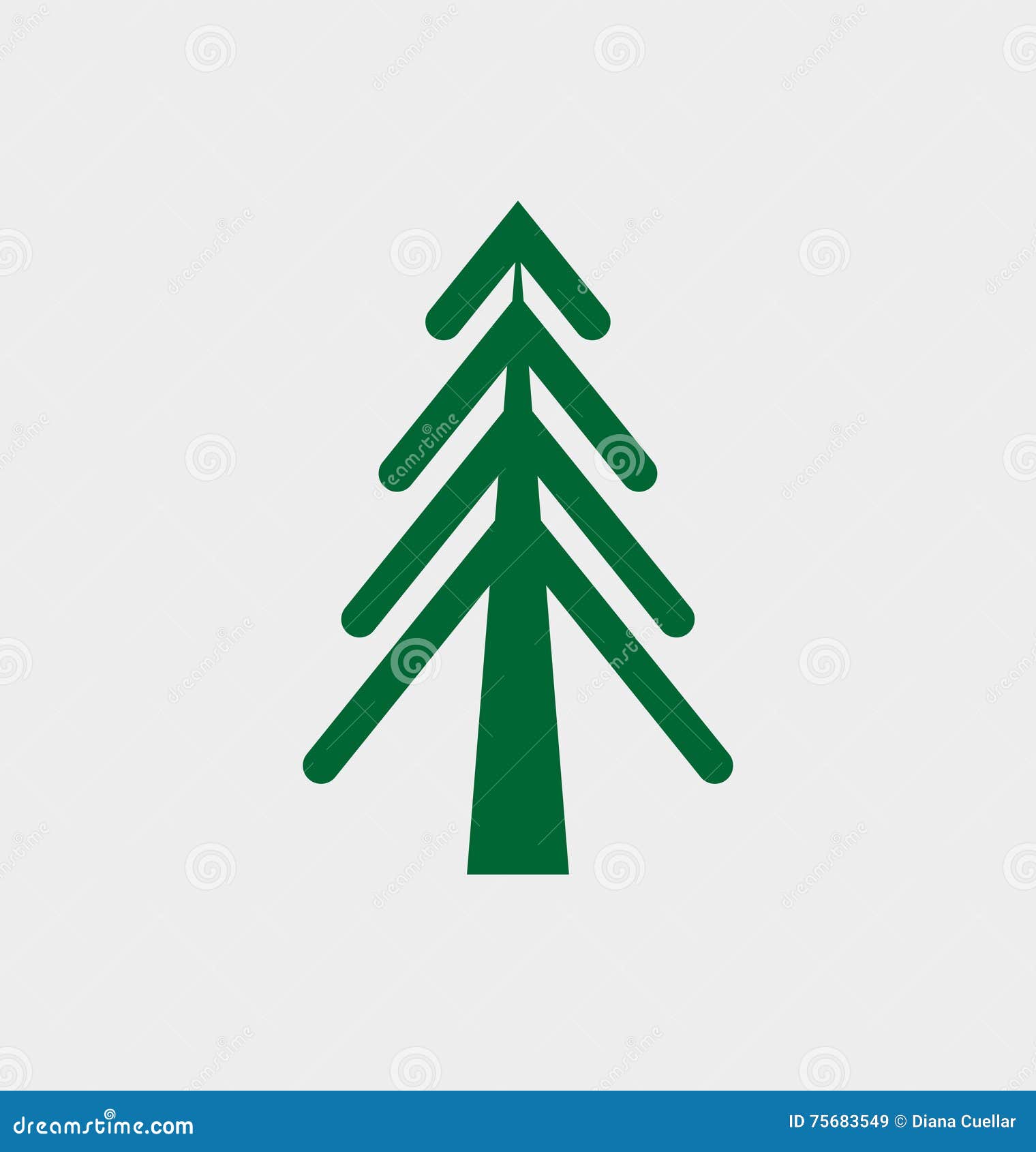 Geometric pine stock vector. Illustration of nature, geometric - 75683549