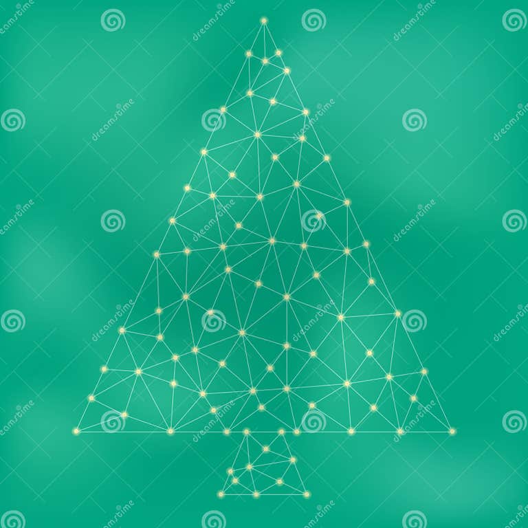 Geometric pine tree stock vector. Illustration of greeting - 62474967