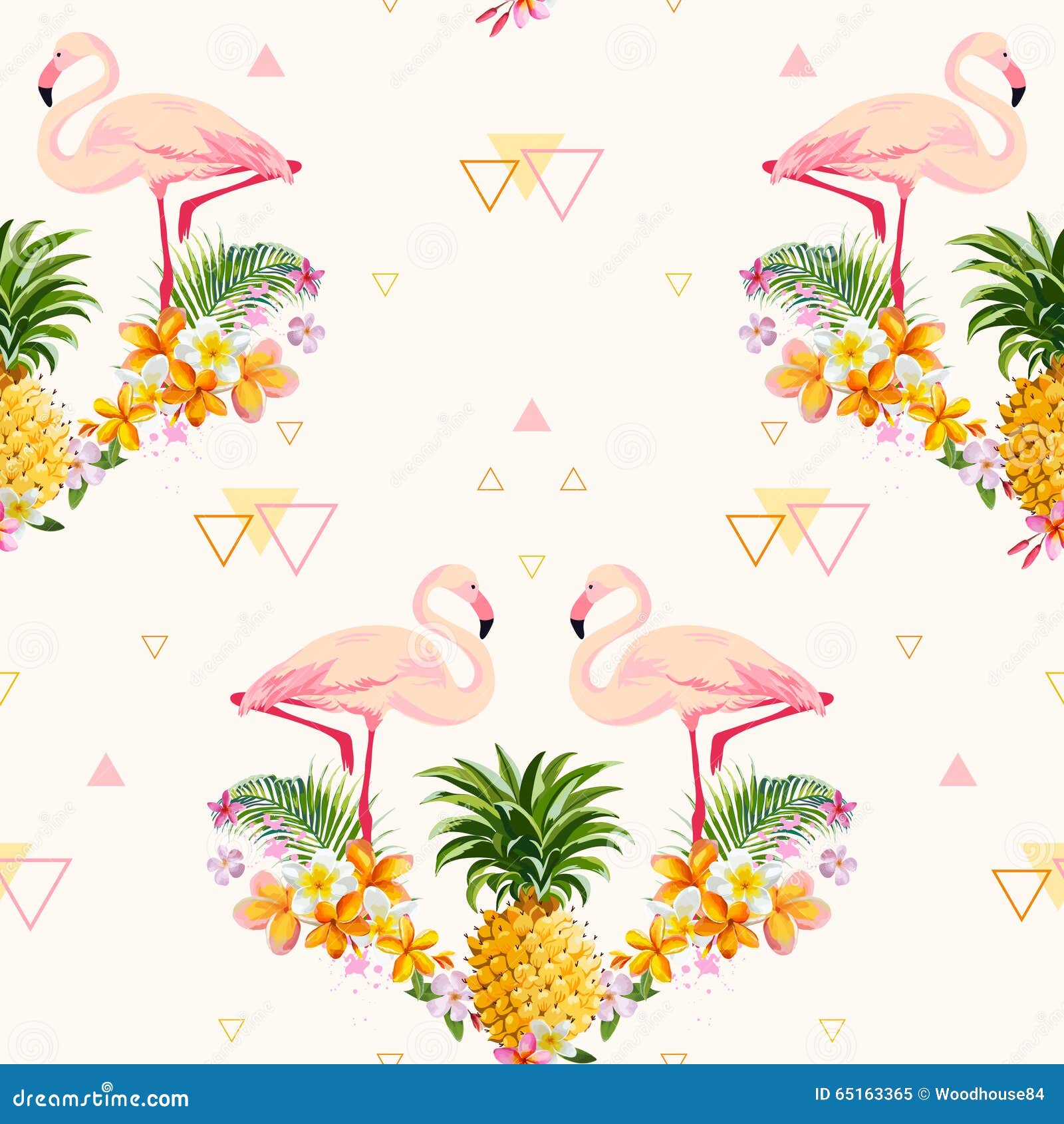 Flamingo Background Design. Tropical Flowers Illustration. Fashion ...