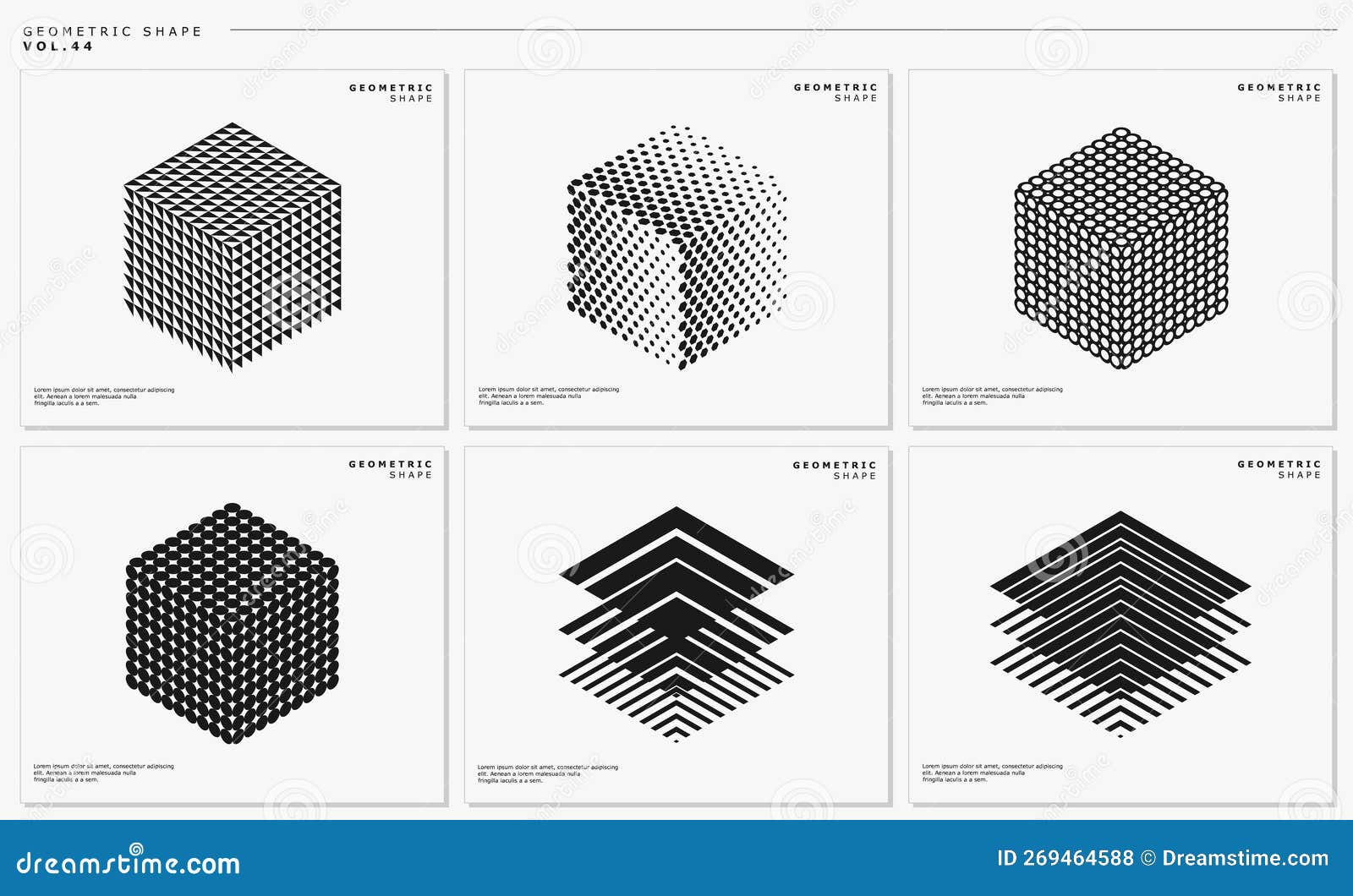 Geometric Pixel Abstract Box Logo Design Template Set. Modern Cube ...