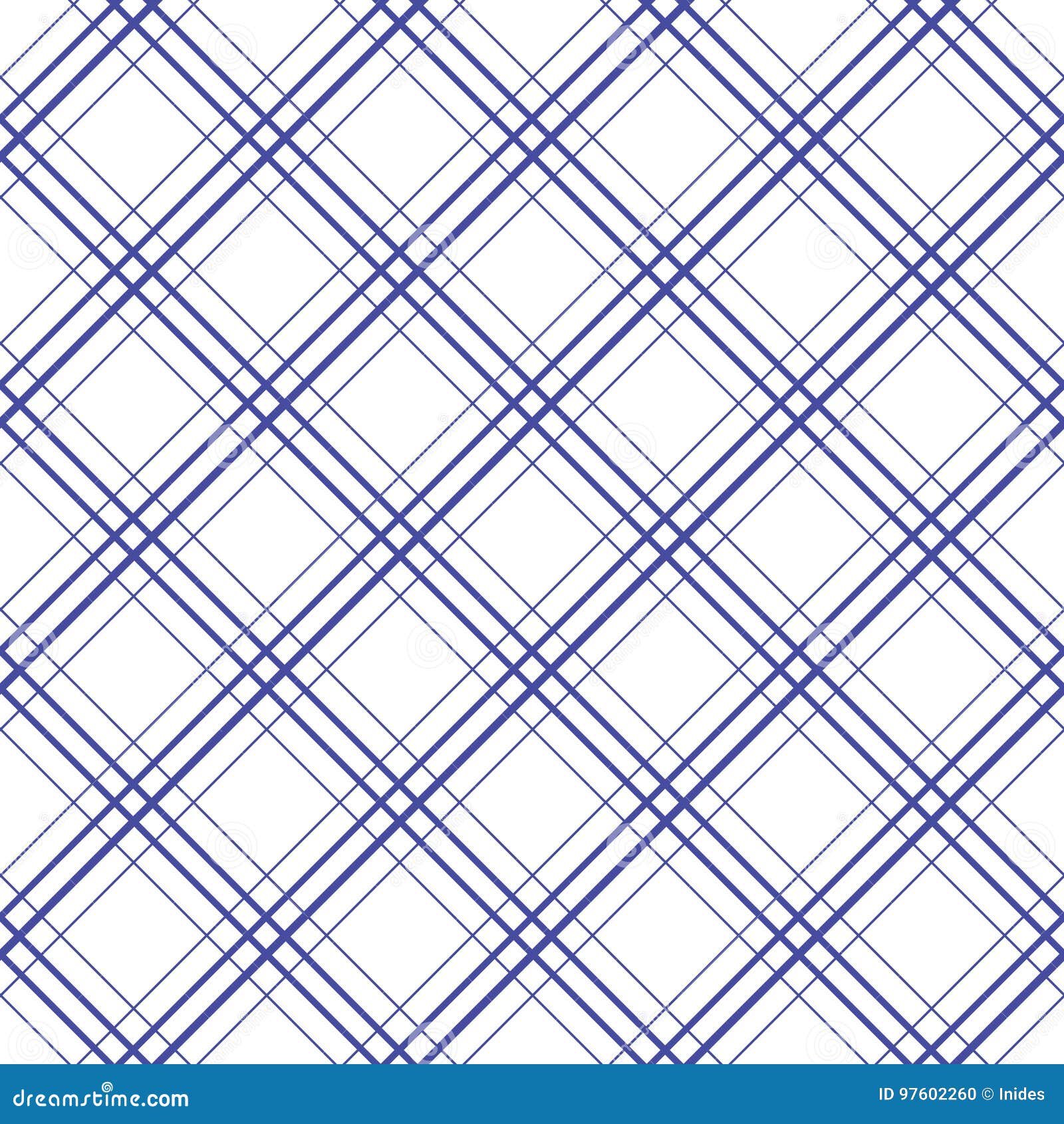 Geometric Plaid Diagonal Line Blue and White Minimalistic Pattern ...