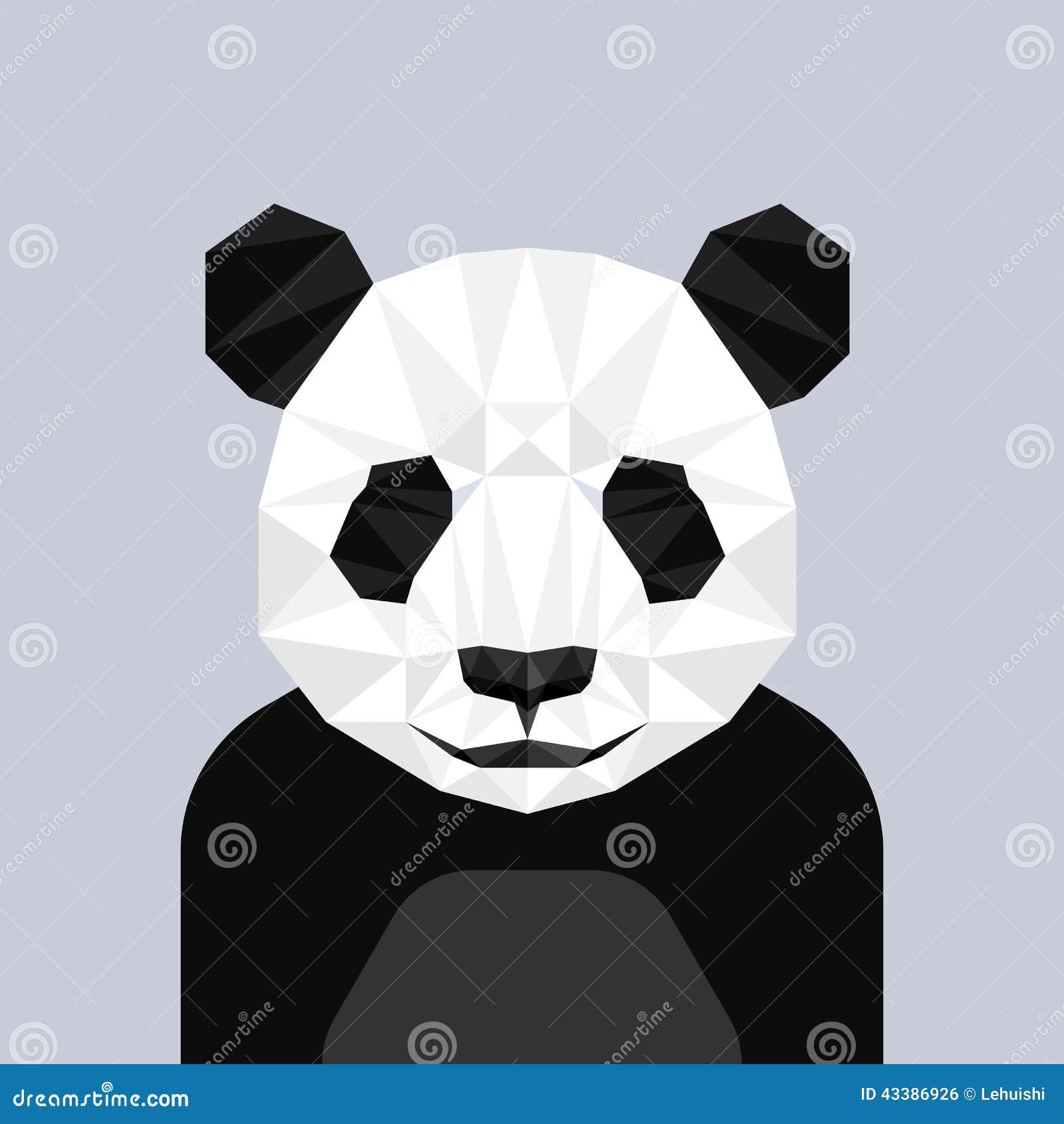 Geometric Polygon Panda Head, Triangle Pattern Stock Vector ...