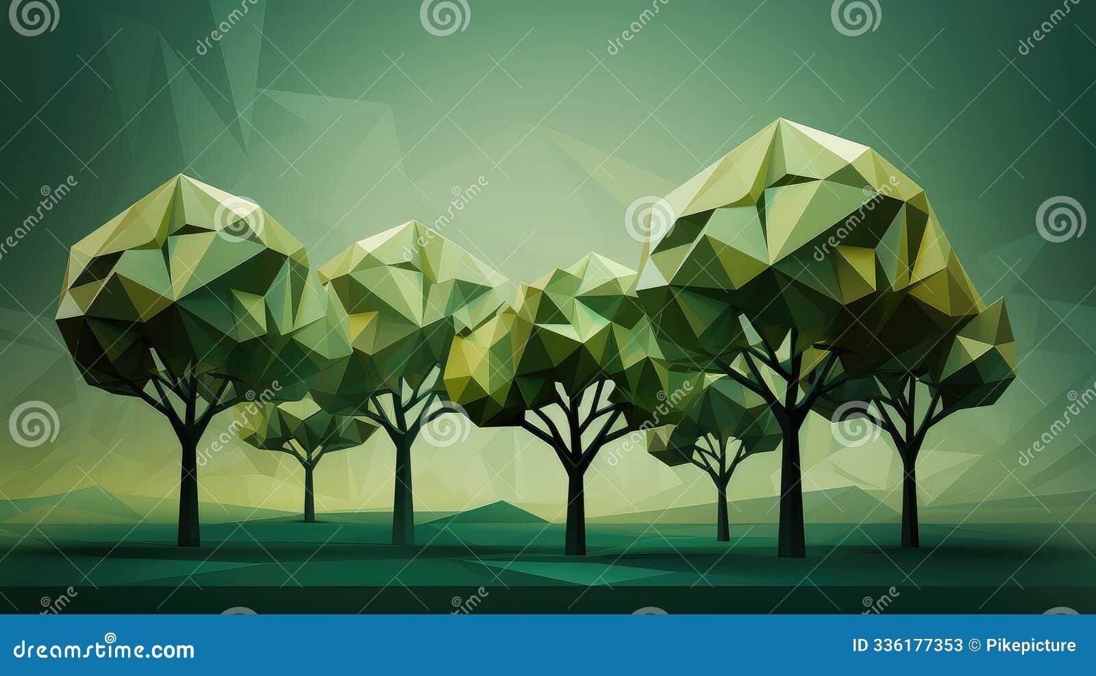 Geometric polygon trees stock illustration. Illustration of scene ...