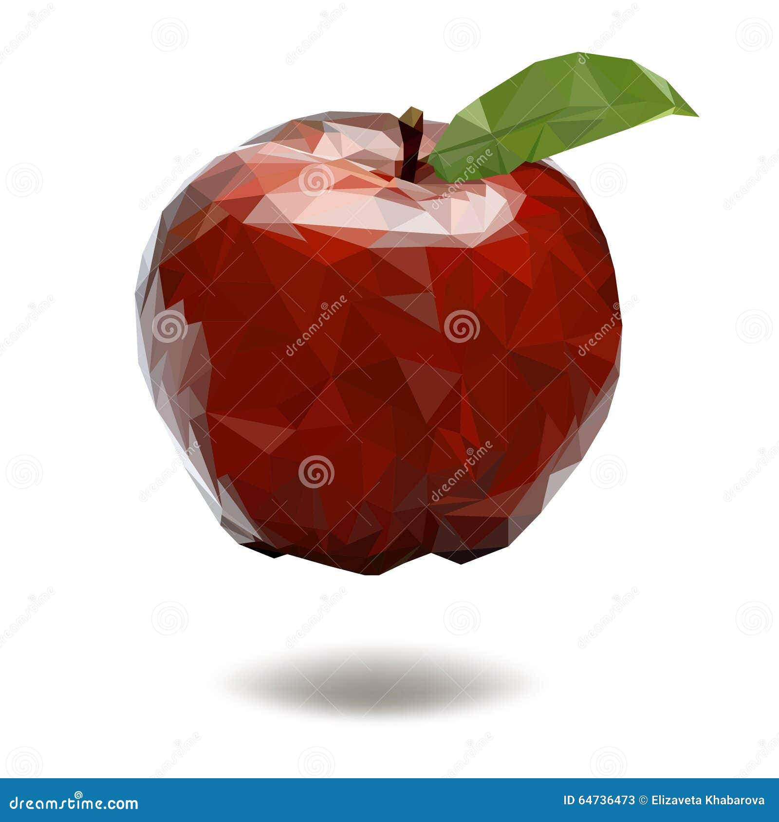 Geometric Polygonal Fruit, Triangles, Apple - Vector Illustration Stock ...