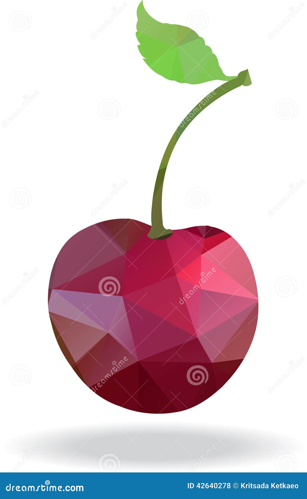 Geometric Polygonal Fruit, Triangles, Cherry, Stock Vector ...