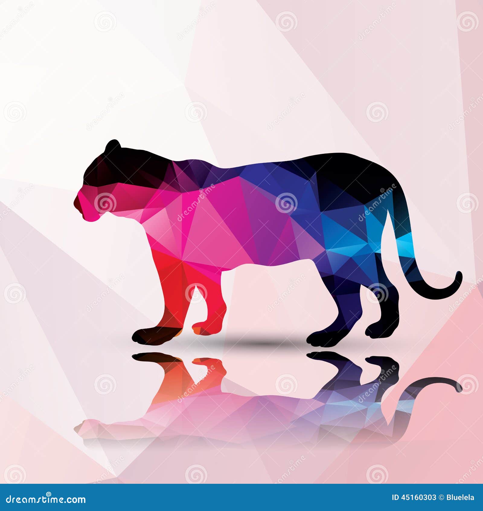 Geometric Polygonal Leopard, Pattern Design Stock Vector - Illustration ...