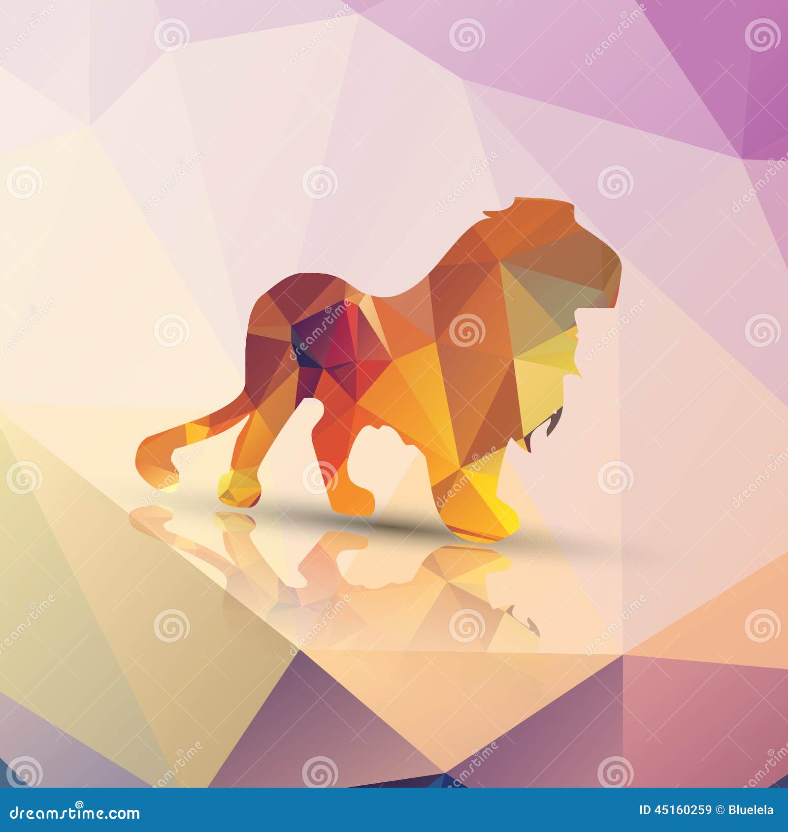 Geometric Polygonal Lion, Pattern Design Stock Vector - Illustration of ...
