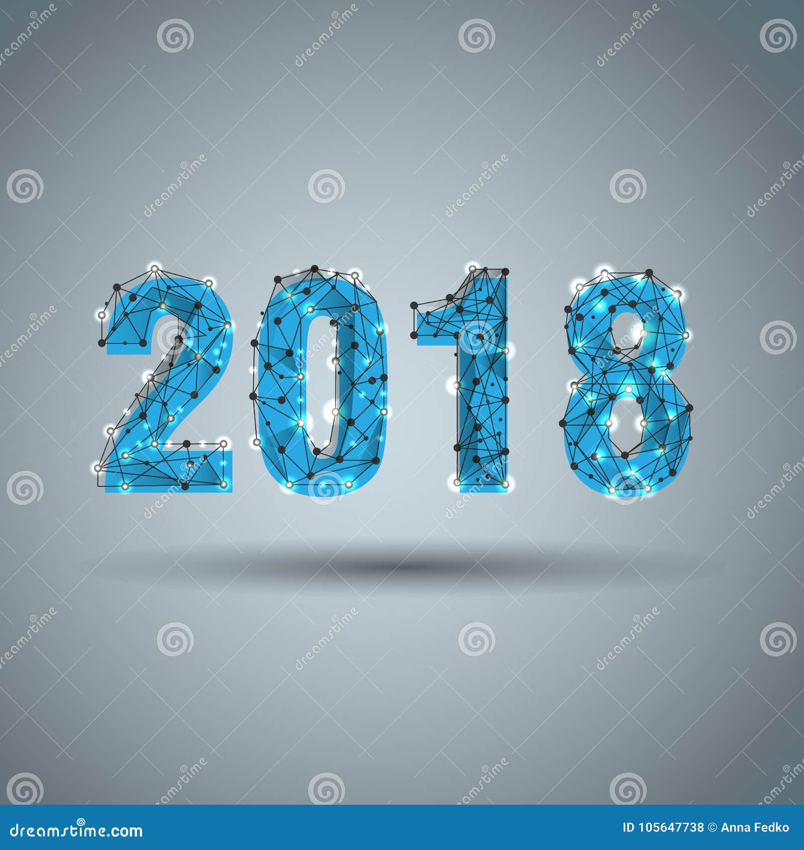 Geometric Polygonal 2018 New Year Greeting Card. Low Poly Triangle ... Geometric Polygonal 2018 New Year Greeting Card. Low Poly Triangle ...