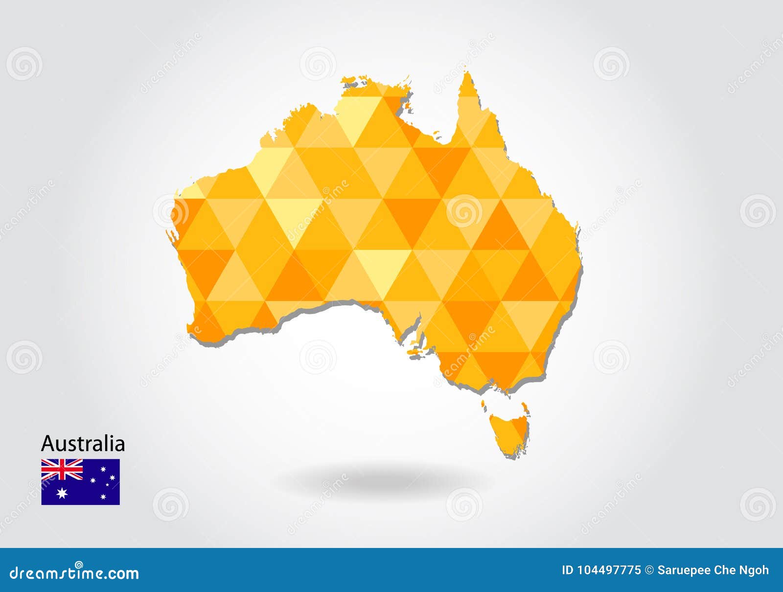 Geometric Polygonal Style Vector Map of Australia. Stock Vector ...