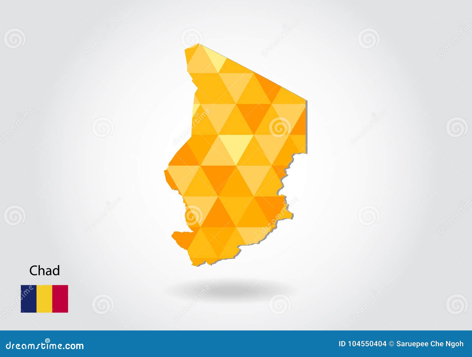 Polygonal Vector Map of Chad Stock Vector - Illustration of banner ...