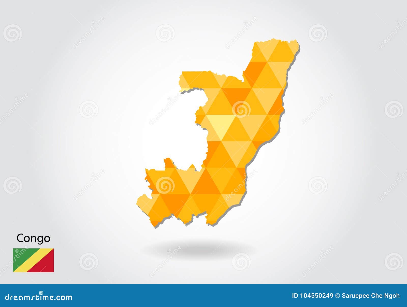 Polygonal Vector Map of Congo Stock Vector - Illustration of geometric ...