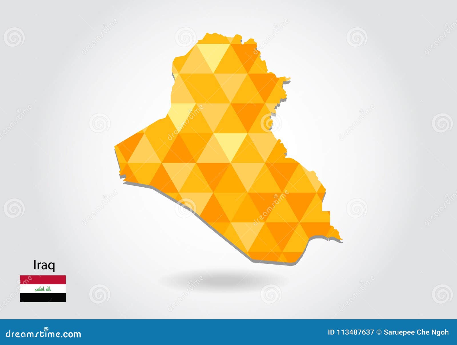 Geometric Polygonal Style Vector Map of Iraq. Low Poly Map of Iraq ...