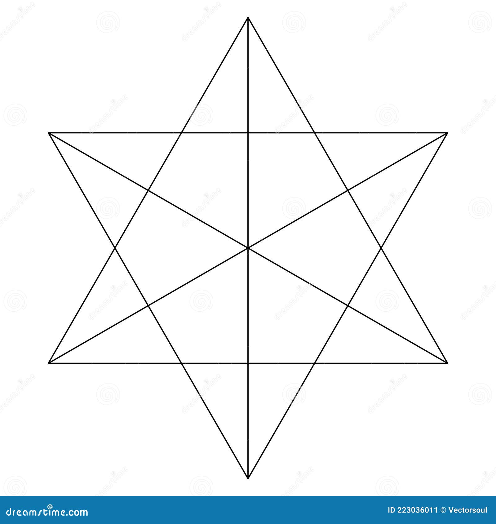 Geometric Polygone Element with Angles Drawn. Intersected Lines Star ...