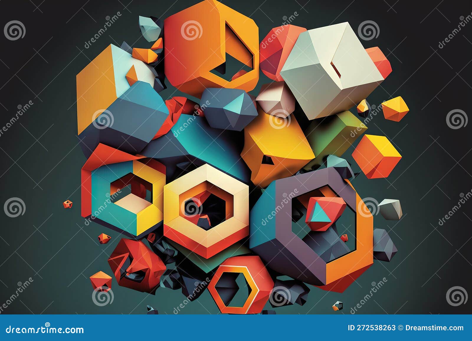 Geometric Polygons in an Abstract Form Stock Illustration ...