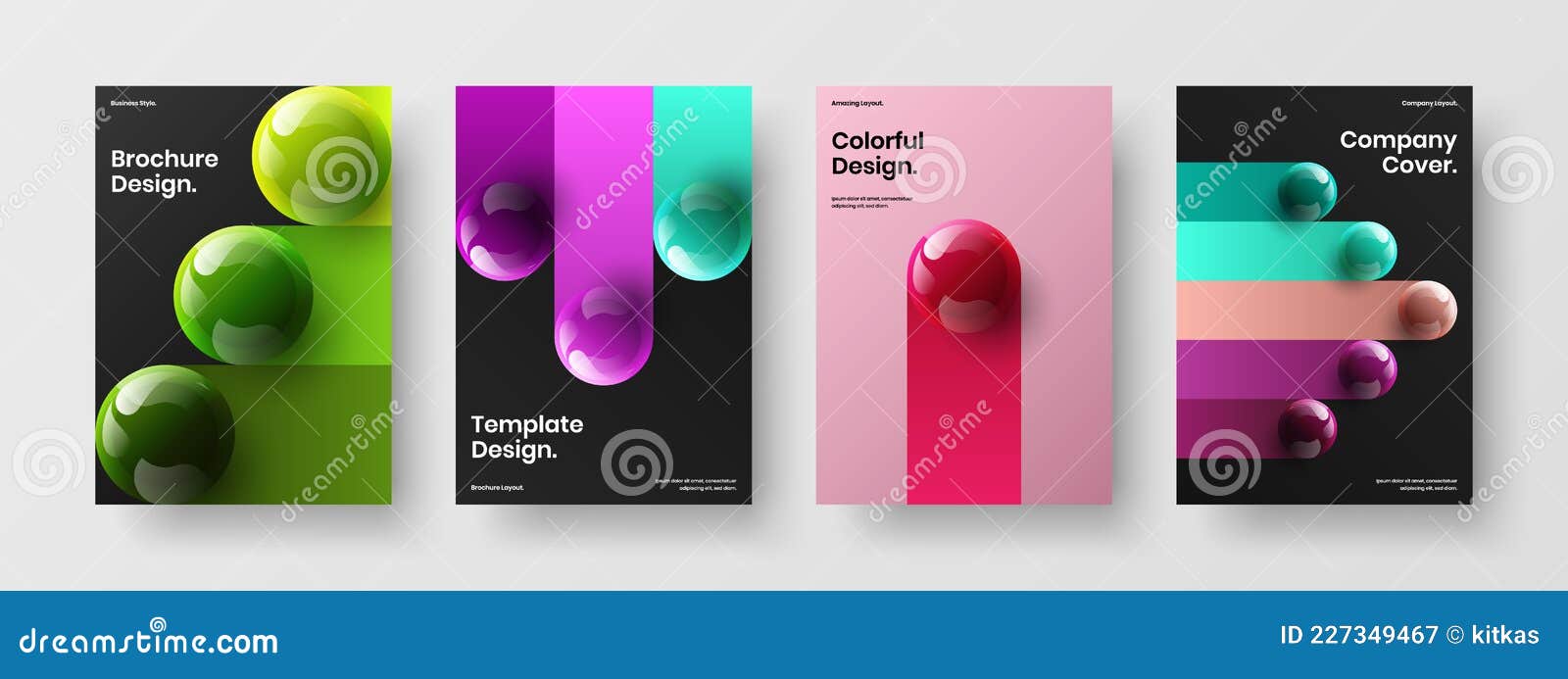 Geometric Postcard Vector Design Concept Bundle Stock Vector ...