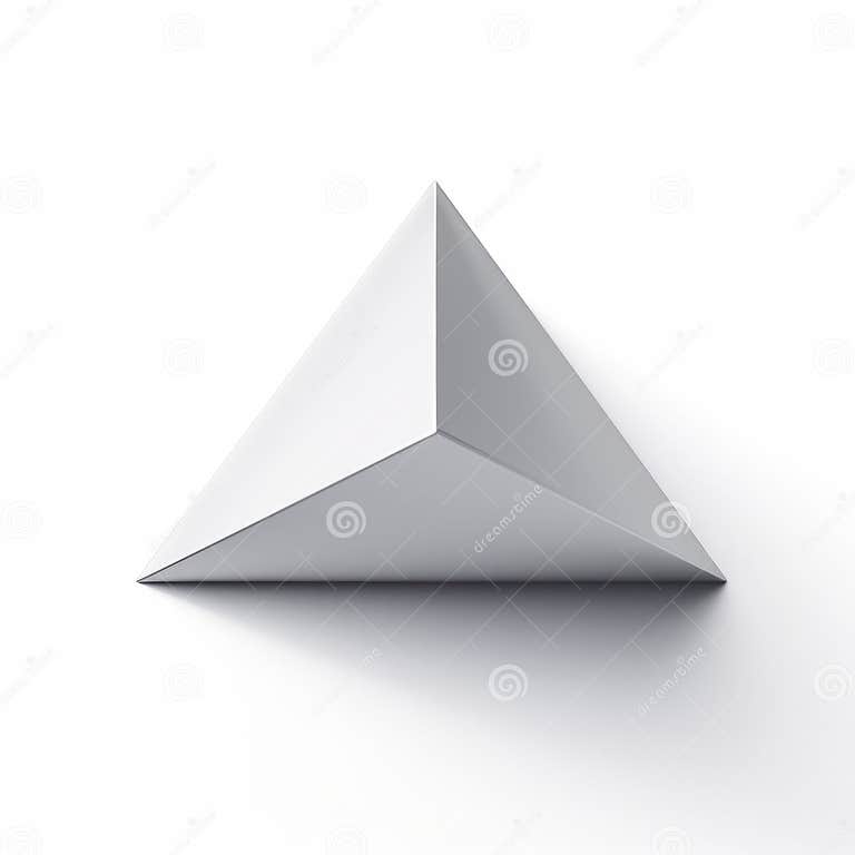 Geometric Precision: White Pyramid on White Background Stock Image ...