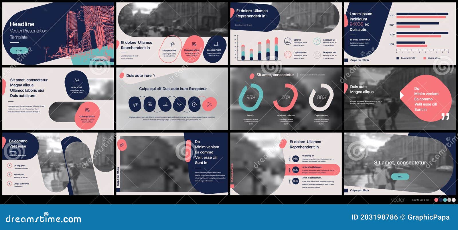 Geometric Presentation Element Templates. Vector Infographics Stock ...
