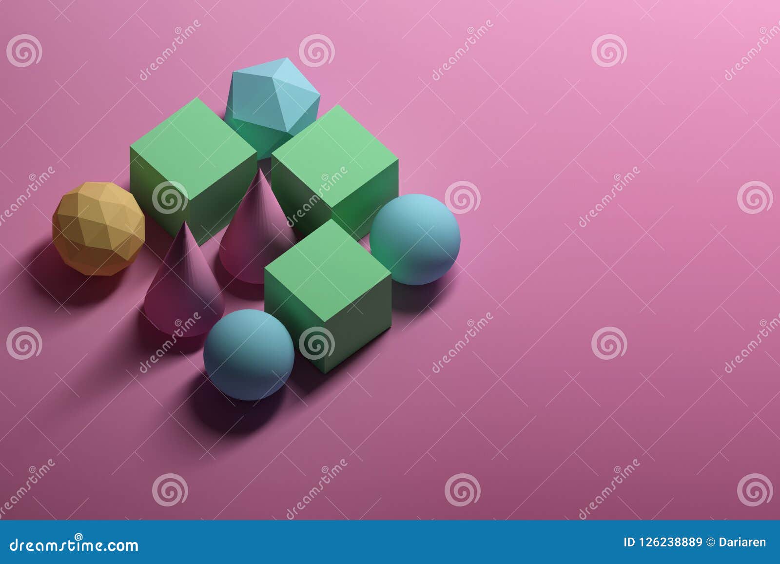 Geometric Primitive Shapes Agganded on the Flat Surface. Stock ...