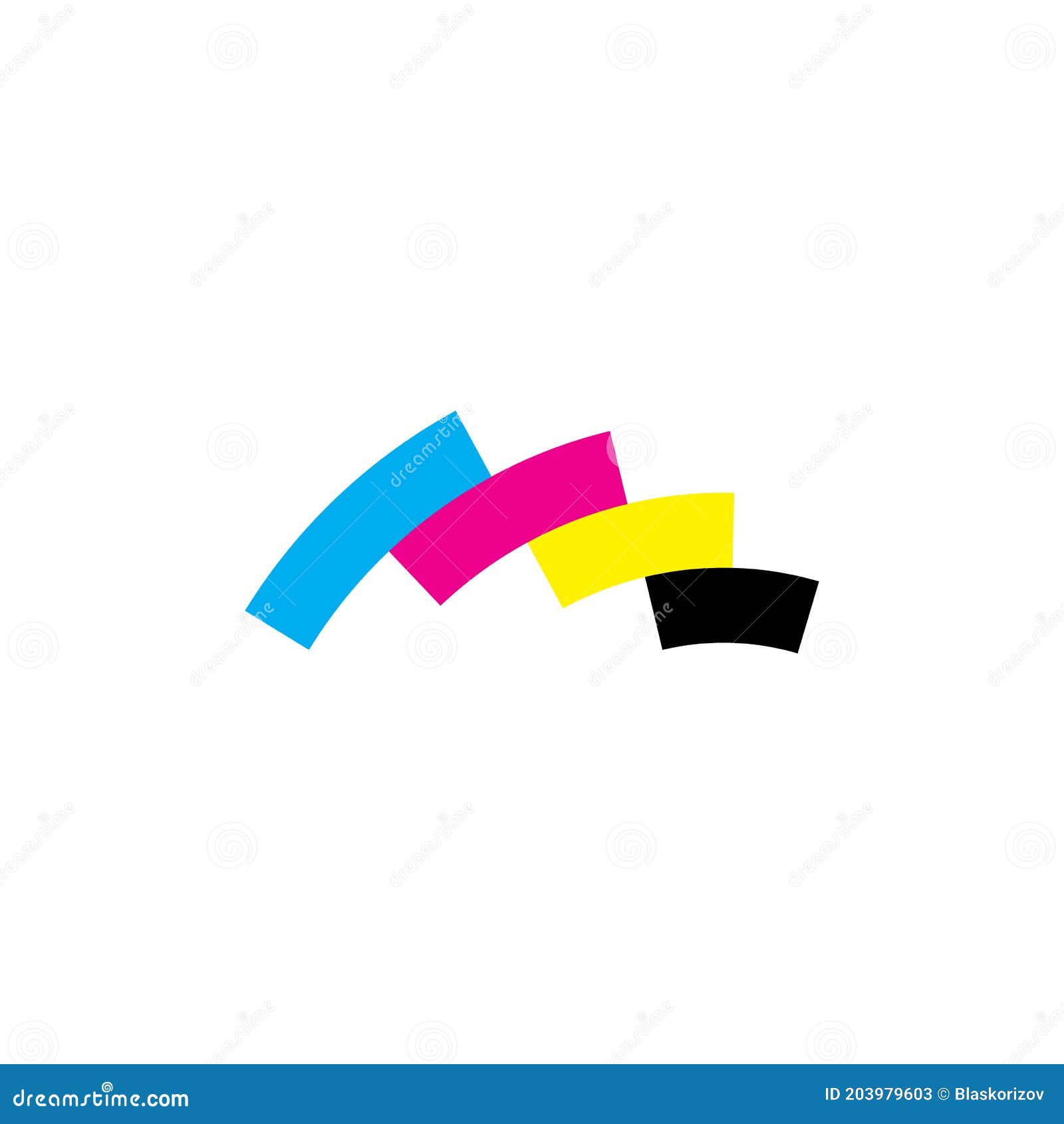 Geometric Printing Logo Cmyk Icon Symbol Design Element Stock Vector ...