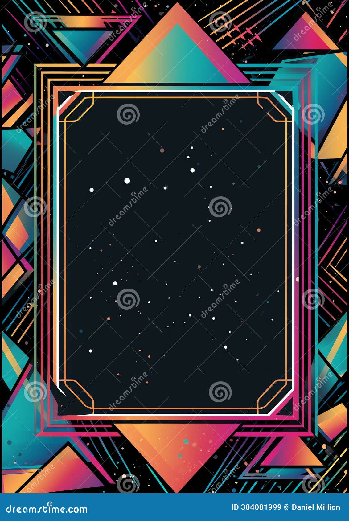 Geometric Prism Frame 80s Retro Nostalgic Stock Illustration ...