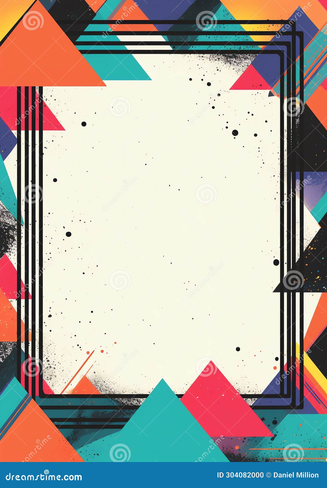 Geometric Prism Frame 80s Retro Nostalgic Stock Illustration ...