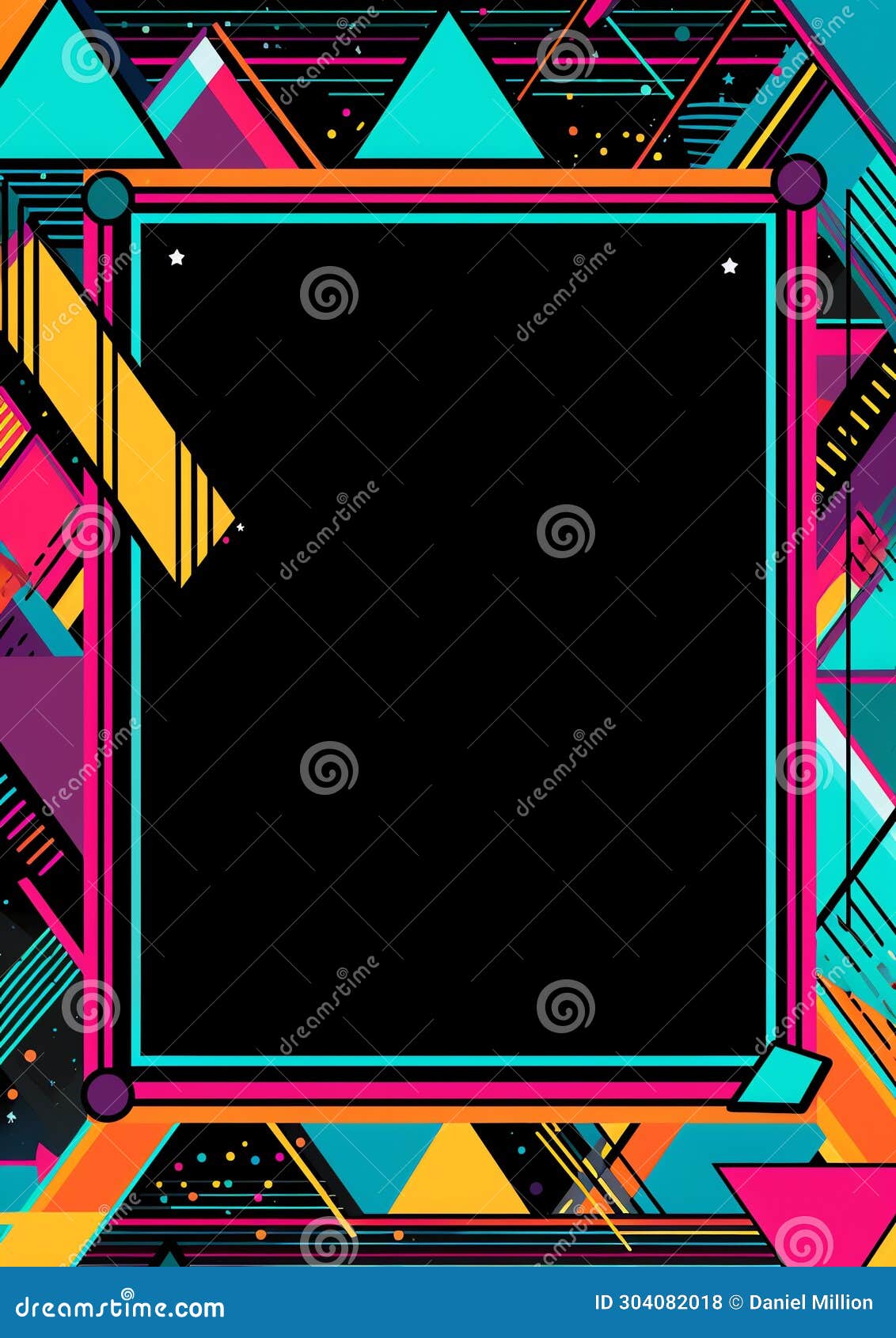 Geometric Prism Frame 80s Retro Nostalgic Stock Illustration ...