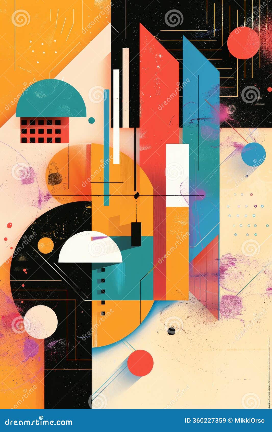 Geometric Progress Chart for Abstract Business Growth with Colorful ...